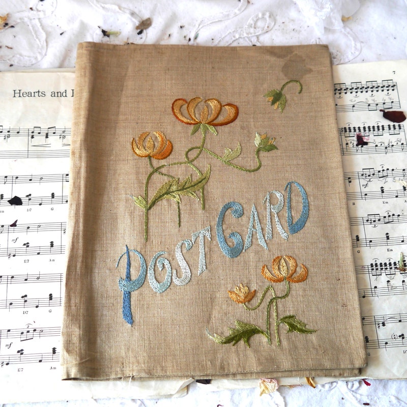 Embroidered Postcard - Etsy