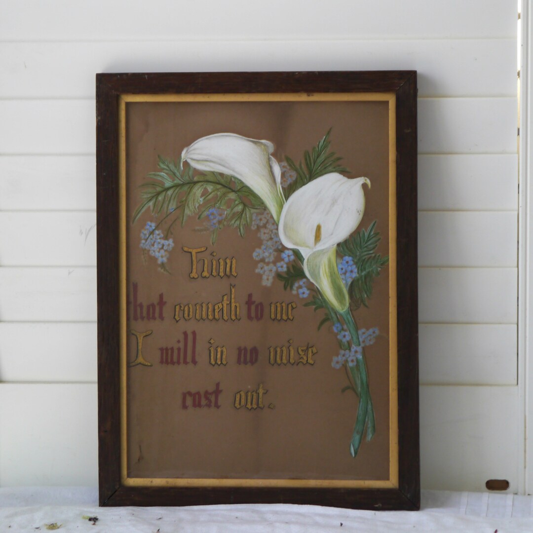 Antique Framed Religious Scripture Verse and Flowers - Etsy