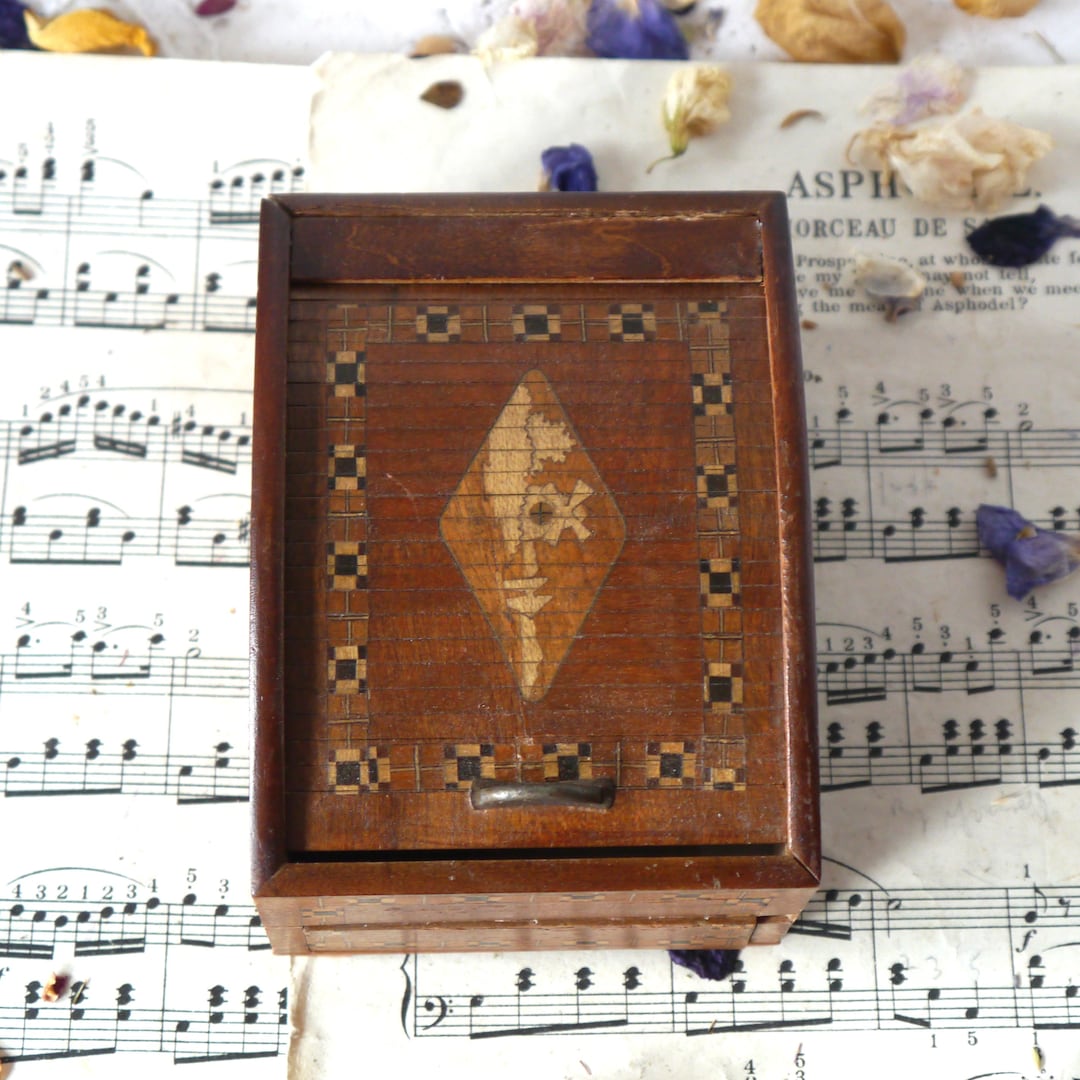 Small Vintage Roll Top Box With Drawer - Etsy