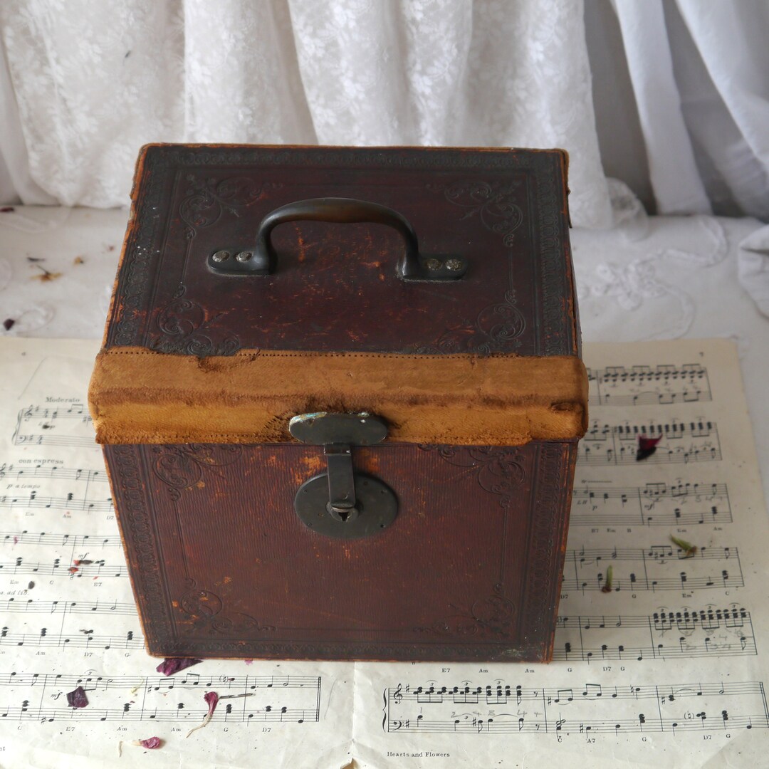 Antique Leather File Box - Etsy