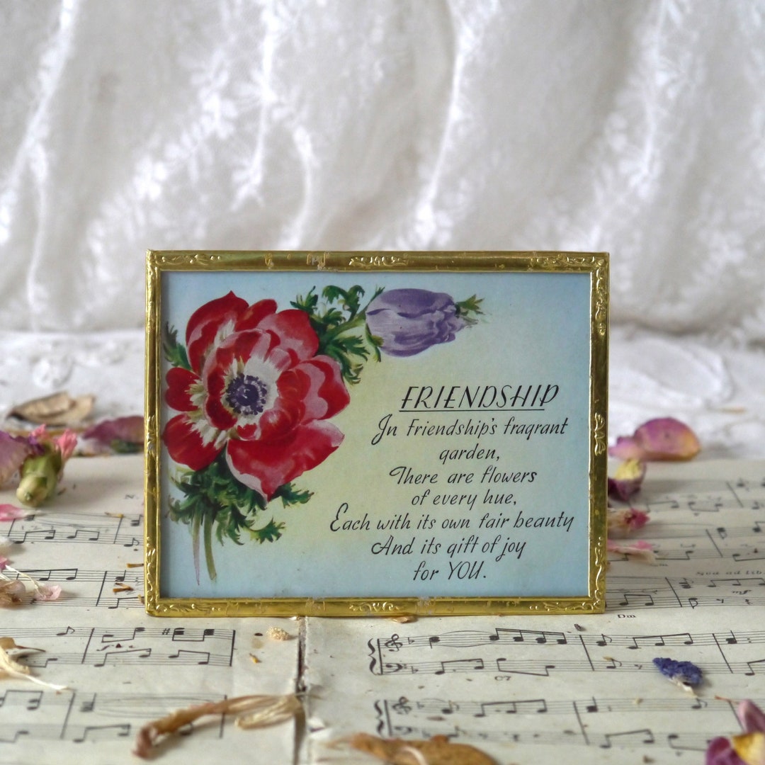 Vintage Friendship Poem Framed - Etsy