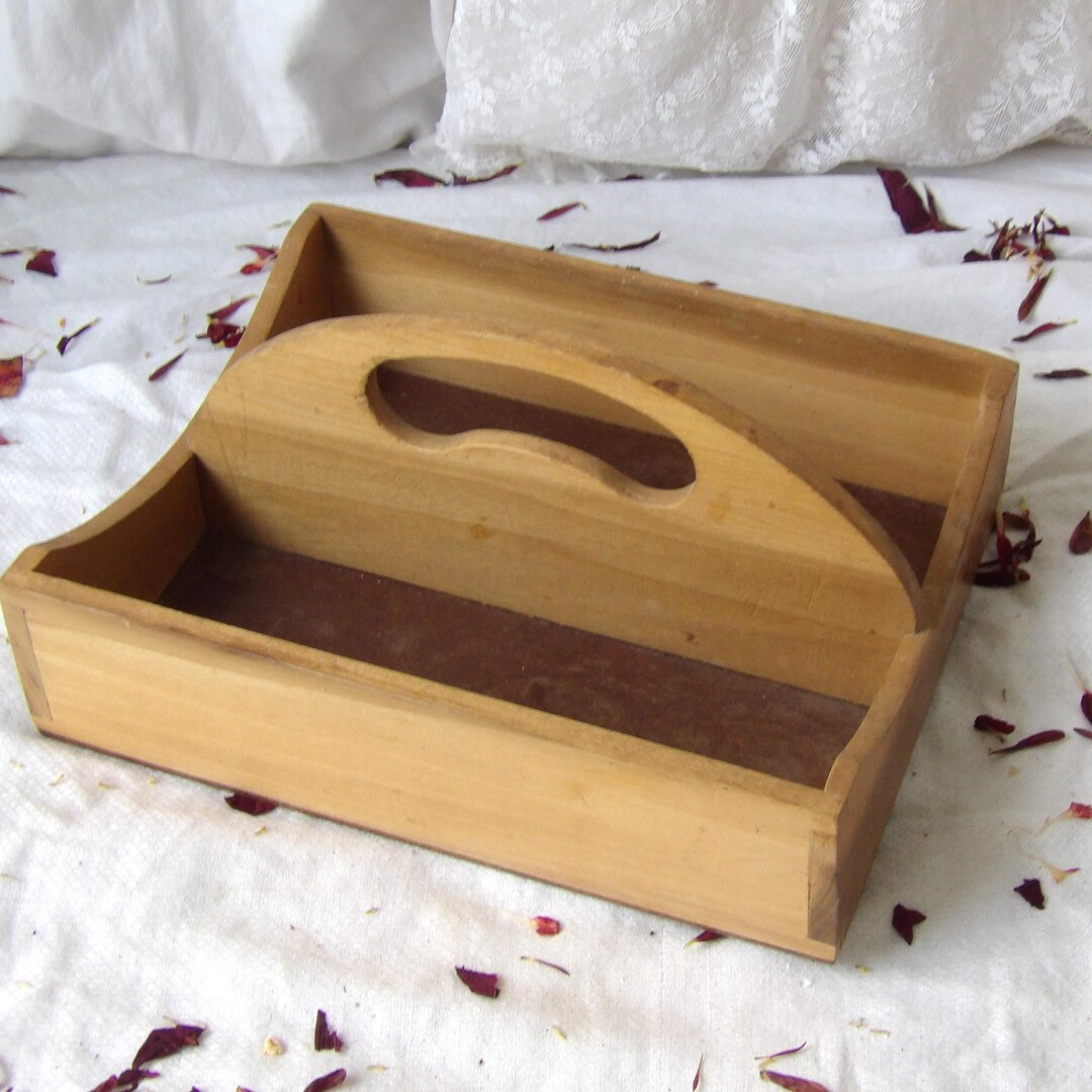 Rustic Wooden Caddy With Carry Handle - Etsy