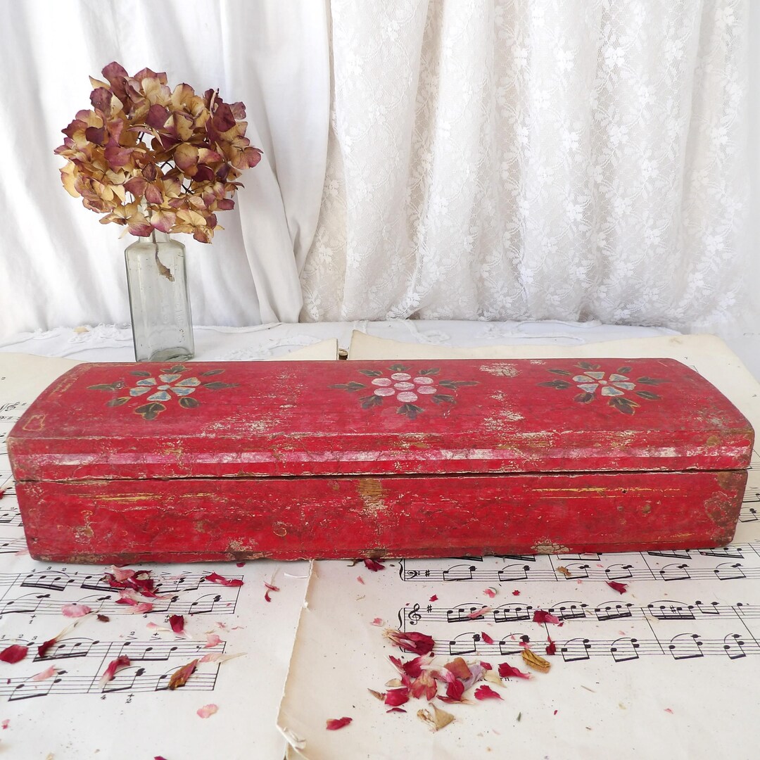 Vintage Rustic Floral Box for Pens and Paint Brush - Etsy