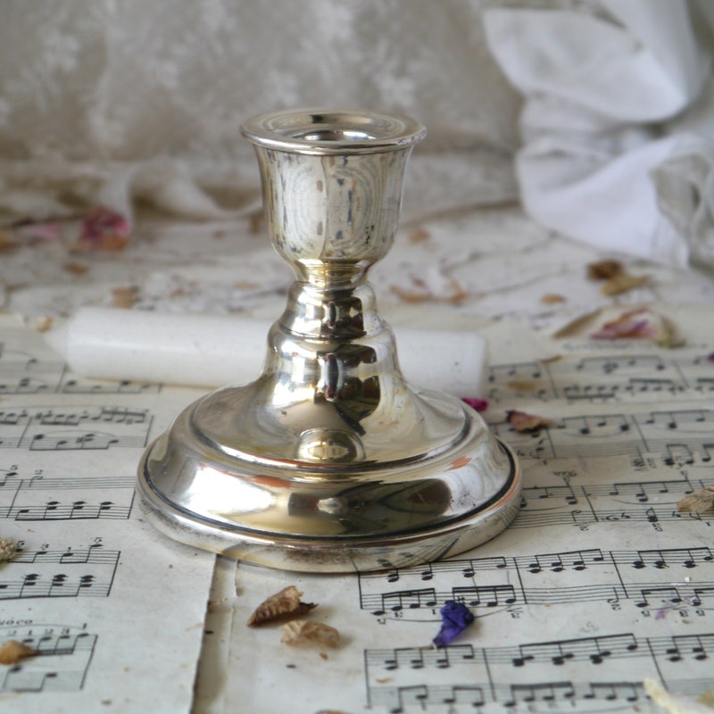 Short Silver Candle Holder - Etsy UK