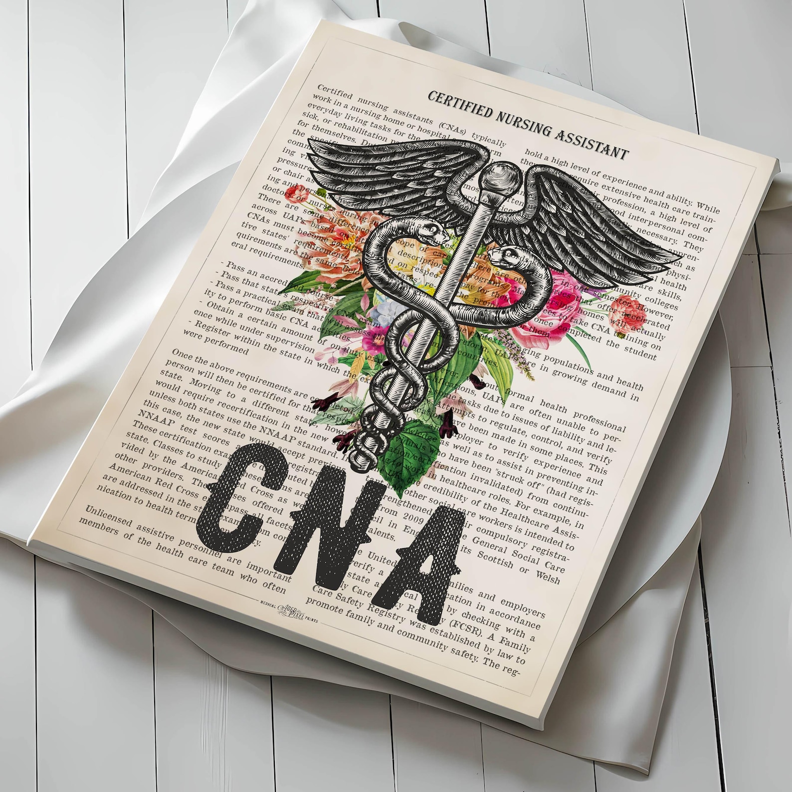 CNA With Caduceus Print for Certified Nursing Assistant Gift Idea for ...