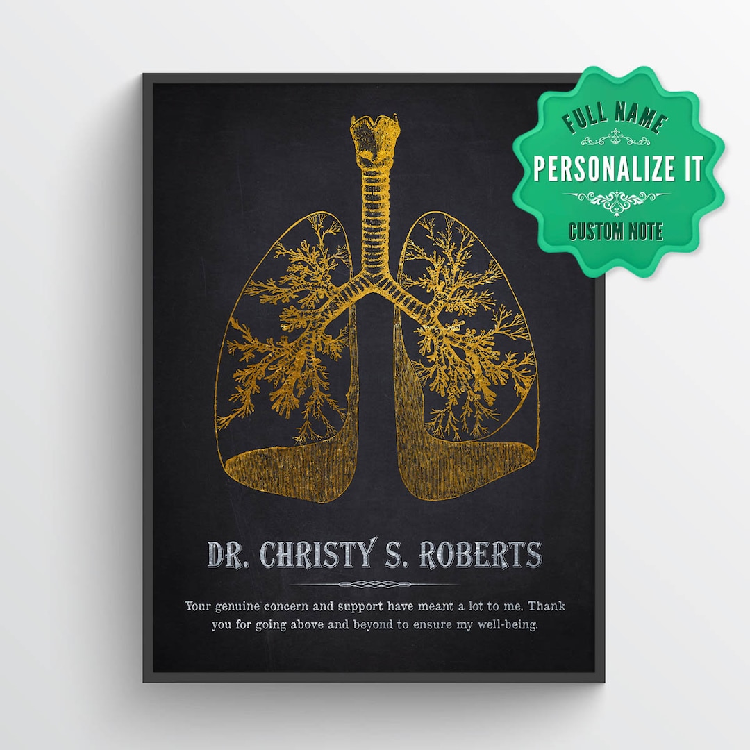 Personalized Lung Anatomy Print, Respiratory Therapist and ...