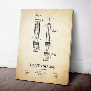 Syringe Patent Print, Medical Art, Nurse Graduation Gift, Medical ...