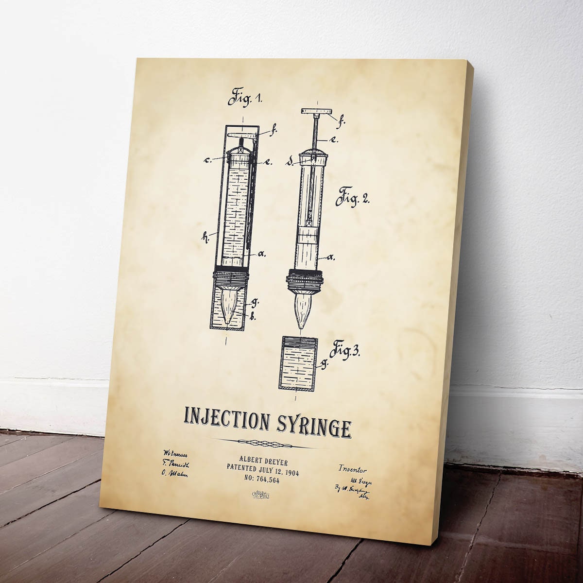 Syringe Patent Print, Medical Art, Nurse Graduation Gift, Medical ...