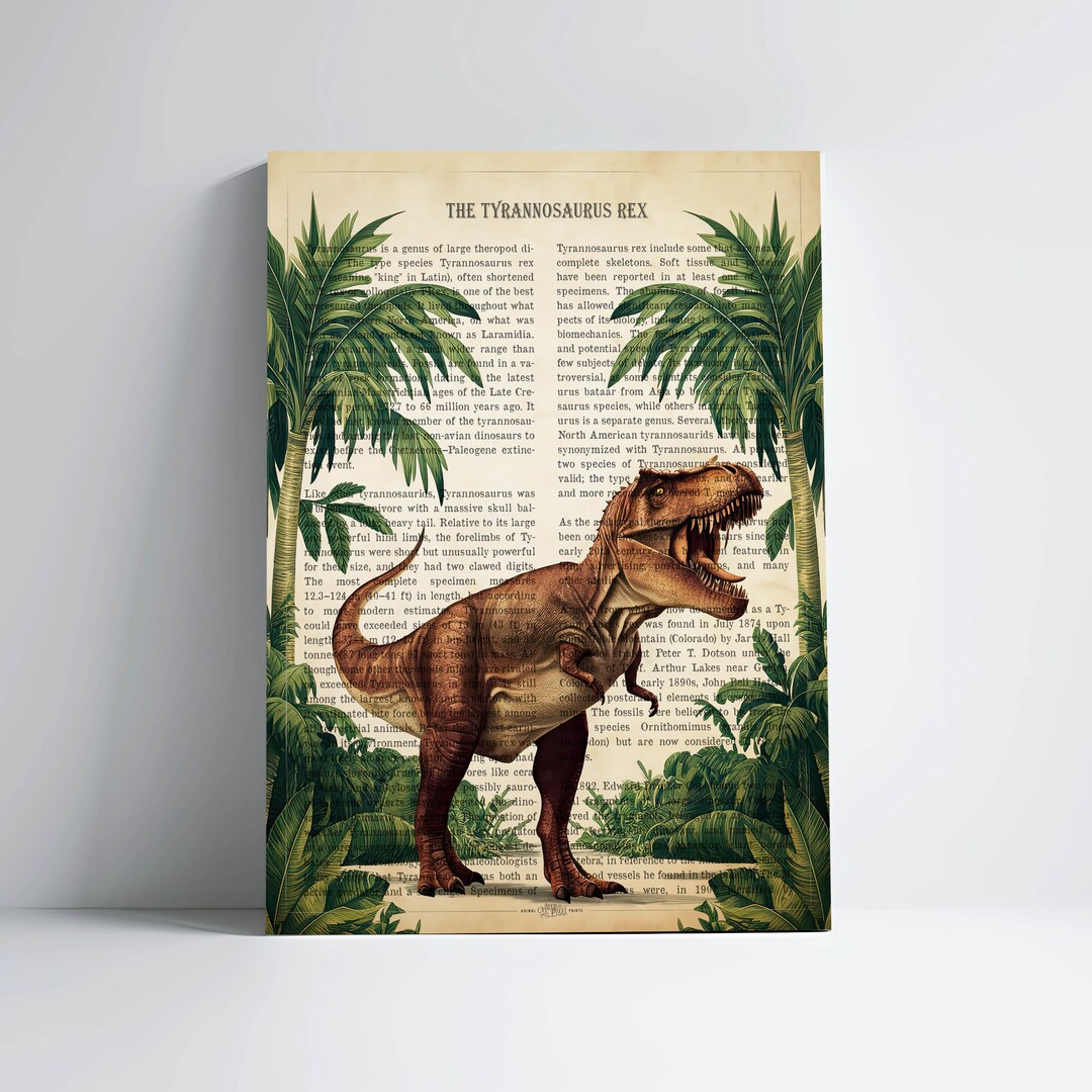Tyrannosaurus Rex Dinosaur Print, Trex Kids Room Poster, Nursery Boy ...