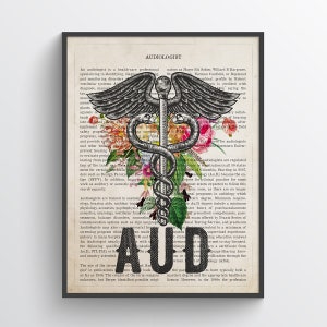 AUD With Flowers Print Audiologist Gift Audiology Print - Etsy