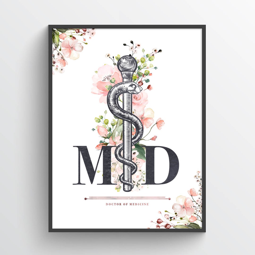 MD Graduation Print Doctor of Medicine Gift MD Graduation - Etsy