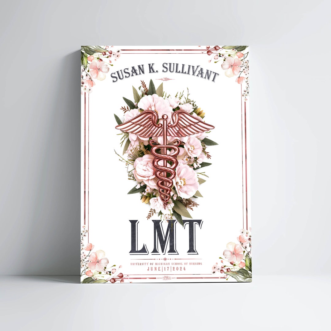 Custom LMT Graduation Print, Personalized Licensed Massage Therapist ...