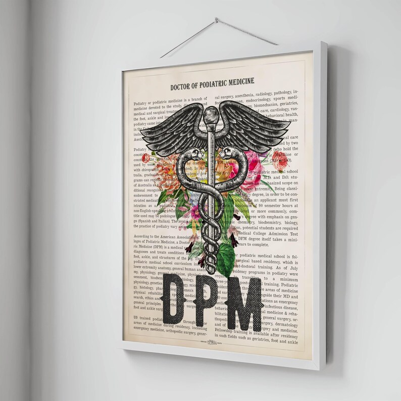 DPM With Flowers Print, Doctor of Podiatric Medicine Gift, Gifts for ...