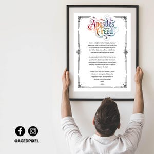 Apostles' Creed Prayer Wall Art We Believe Catholic Creed Living Room ...