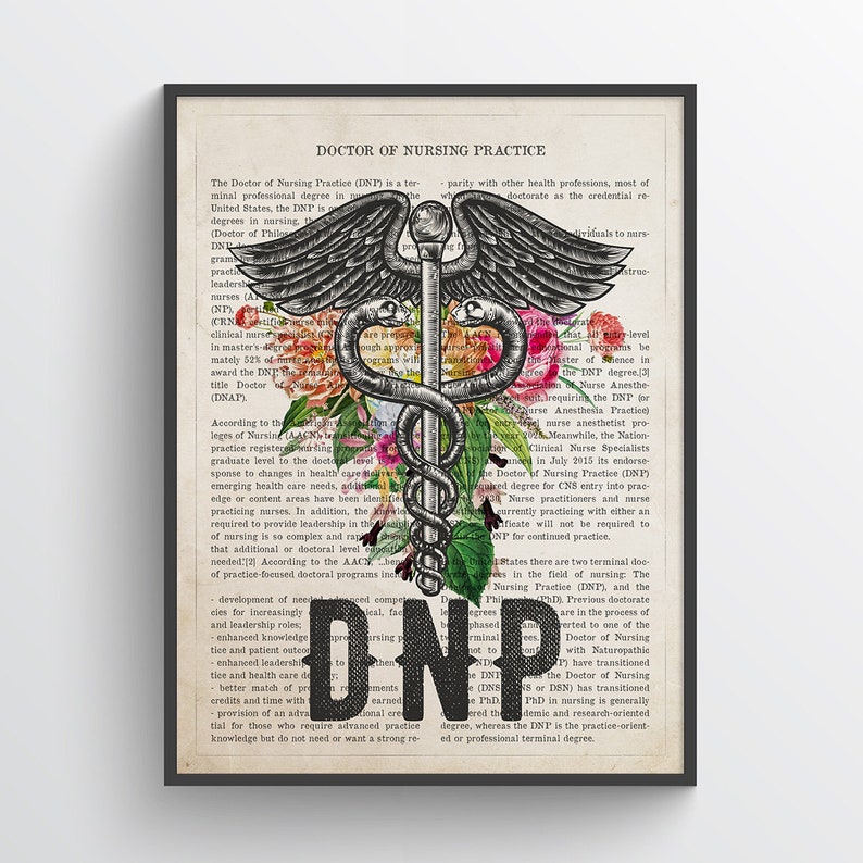 DNP With Flower Print Doctor of Nursing Practice Gift Nurse | Etsy