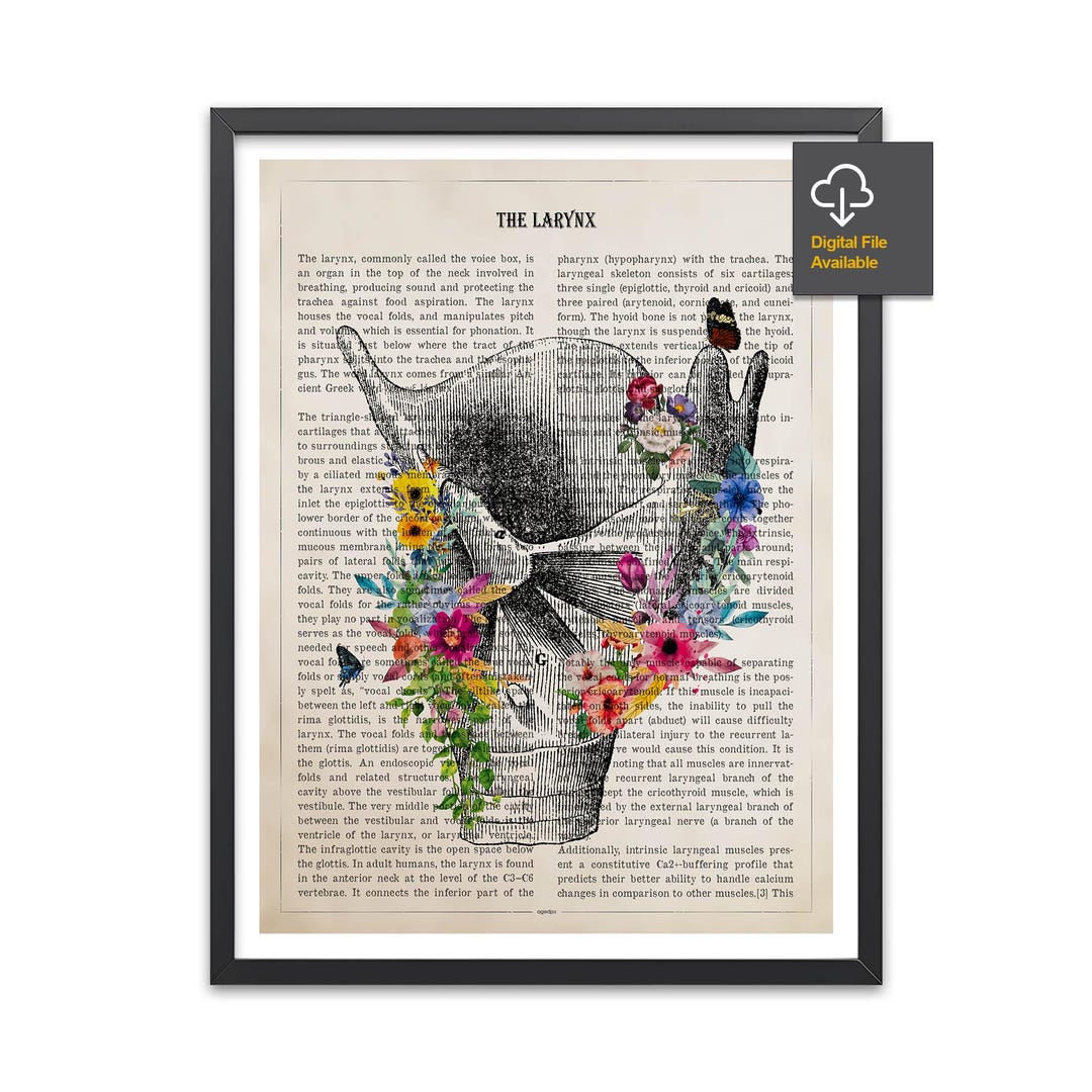 Larynx Anatomy Print, Speech Therapy Gift, Larynx Art, SLP Office Decor ...