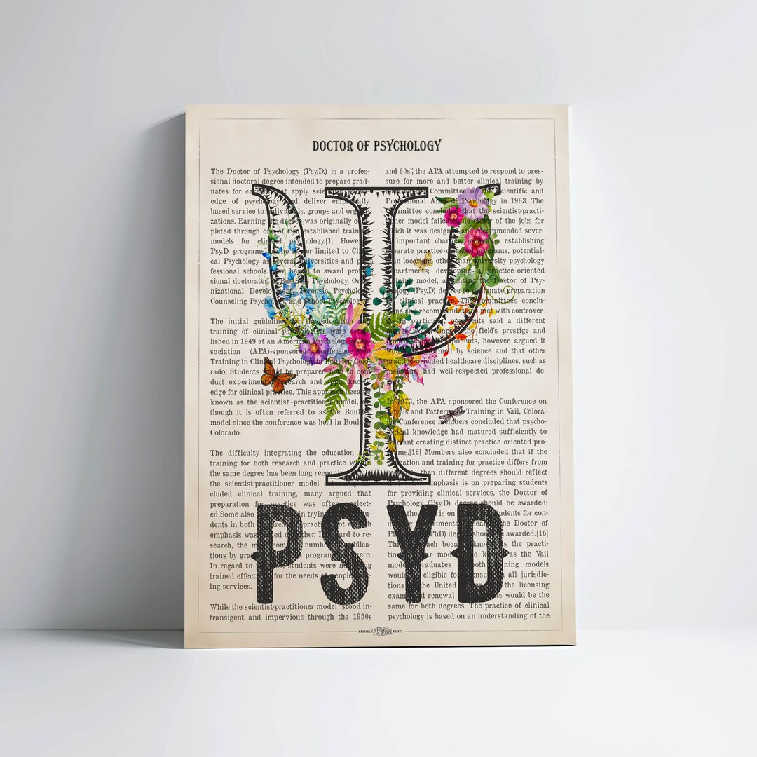 PSYD With Flowers Print, Doctor of Psychology Gift, Gifts for PSYD ...