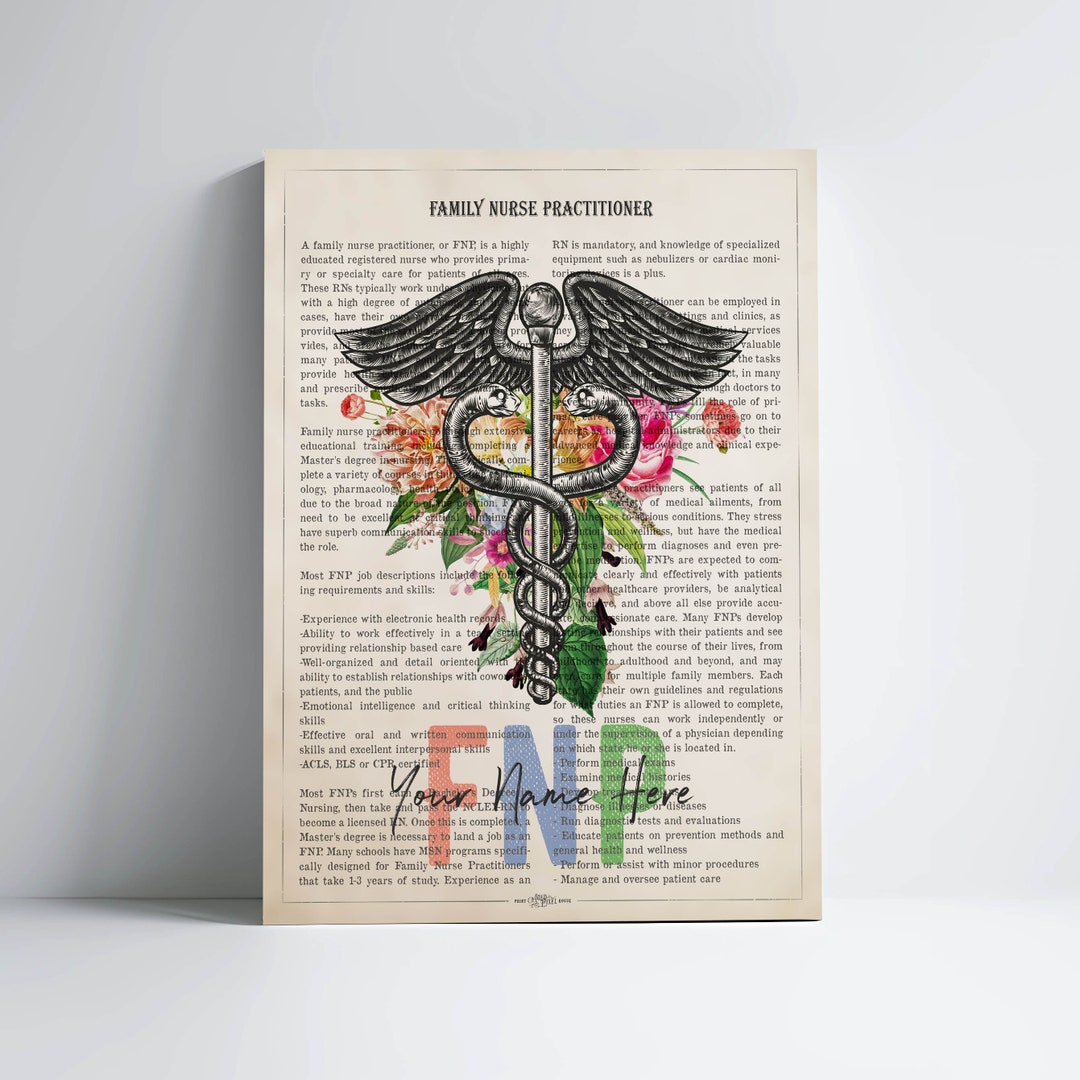 Custom Family Nurse Practitioner Print, Personalized FNP Gift, Nursing ...