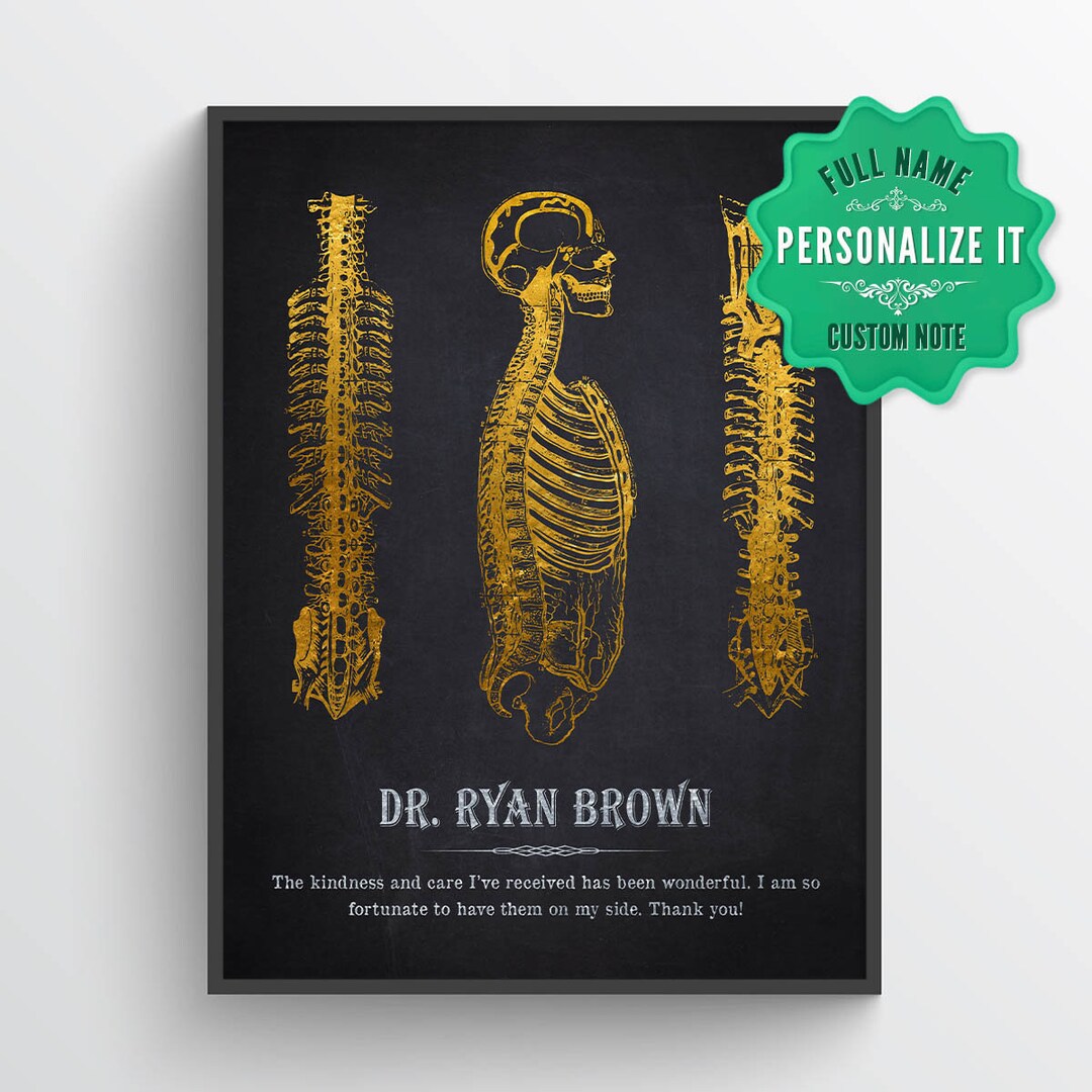 Personalized Vertebral Sinuses Anatomy Print, Chiropractor Appreciation ...