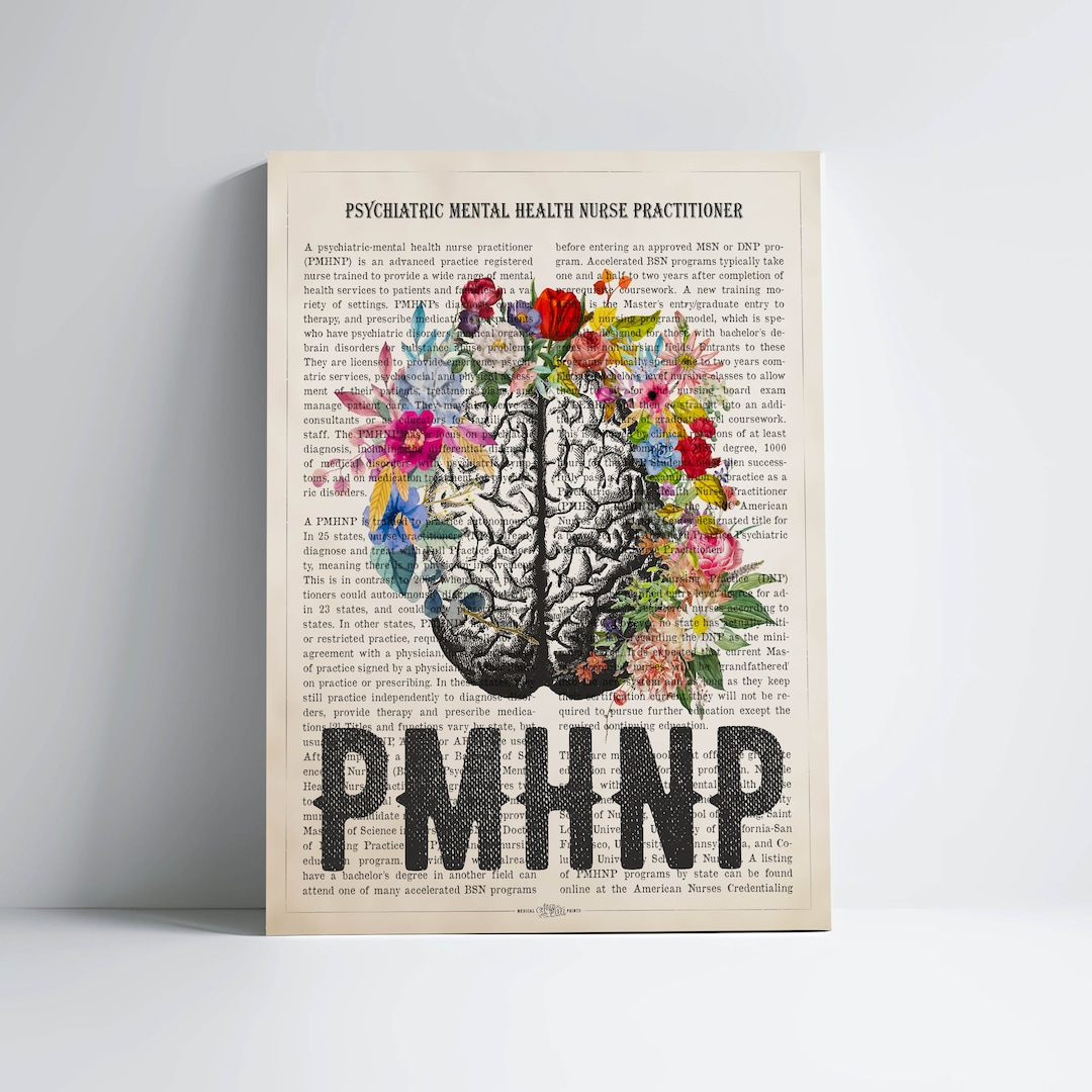 PMHNP With Flowers Print, Psychiatric Mental Health Nurse Practitioner ...