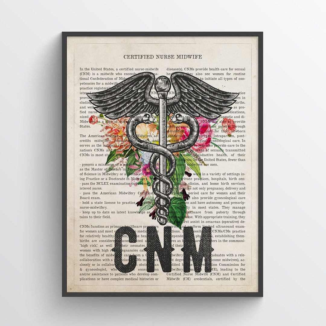 CNM With Flowers Print Certified Nurse Midwife Gift Midwife - Etsy