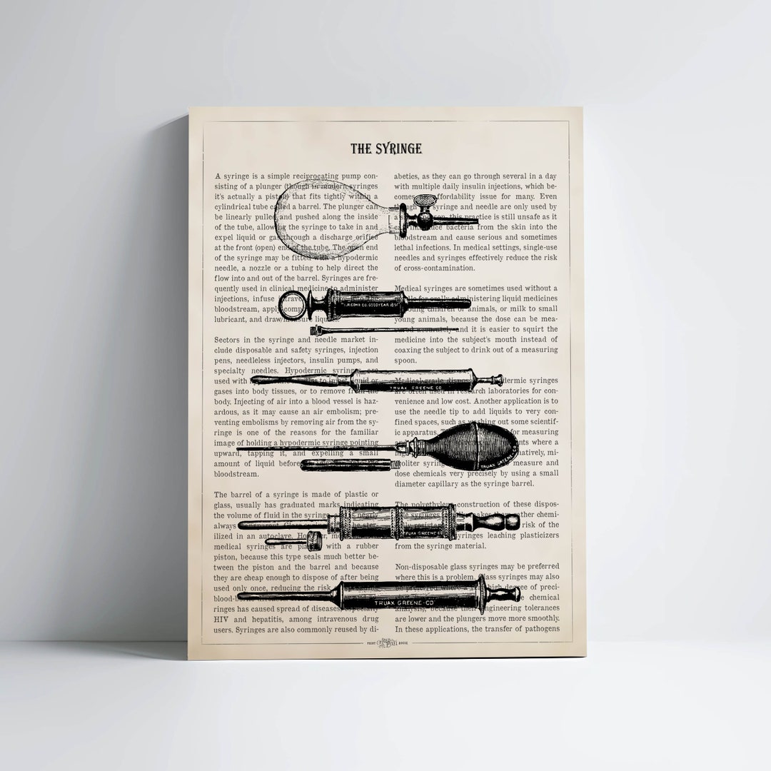 Syringe Print, Doctors Gift, Medical Student Gift, Doctors Office Decor ...