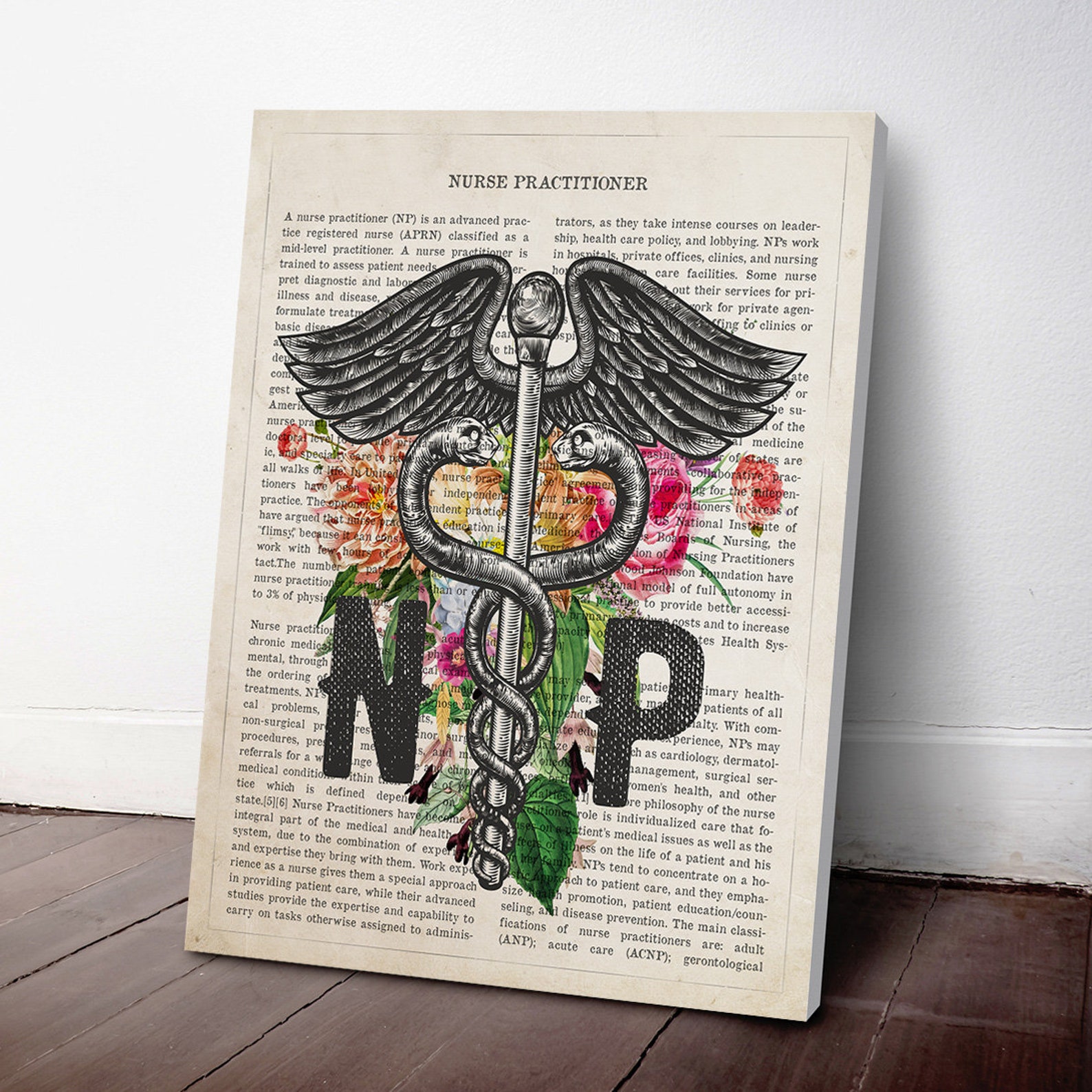NP With Flowers Print Nurse Practitioner Gift Registered - Etsy