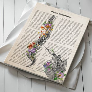 Epidural Anesthesia Flower Print, CRNA Gift, Anesthetist Graduation ...