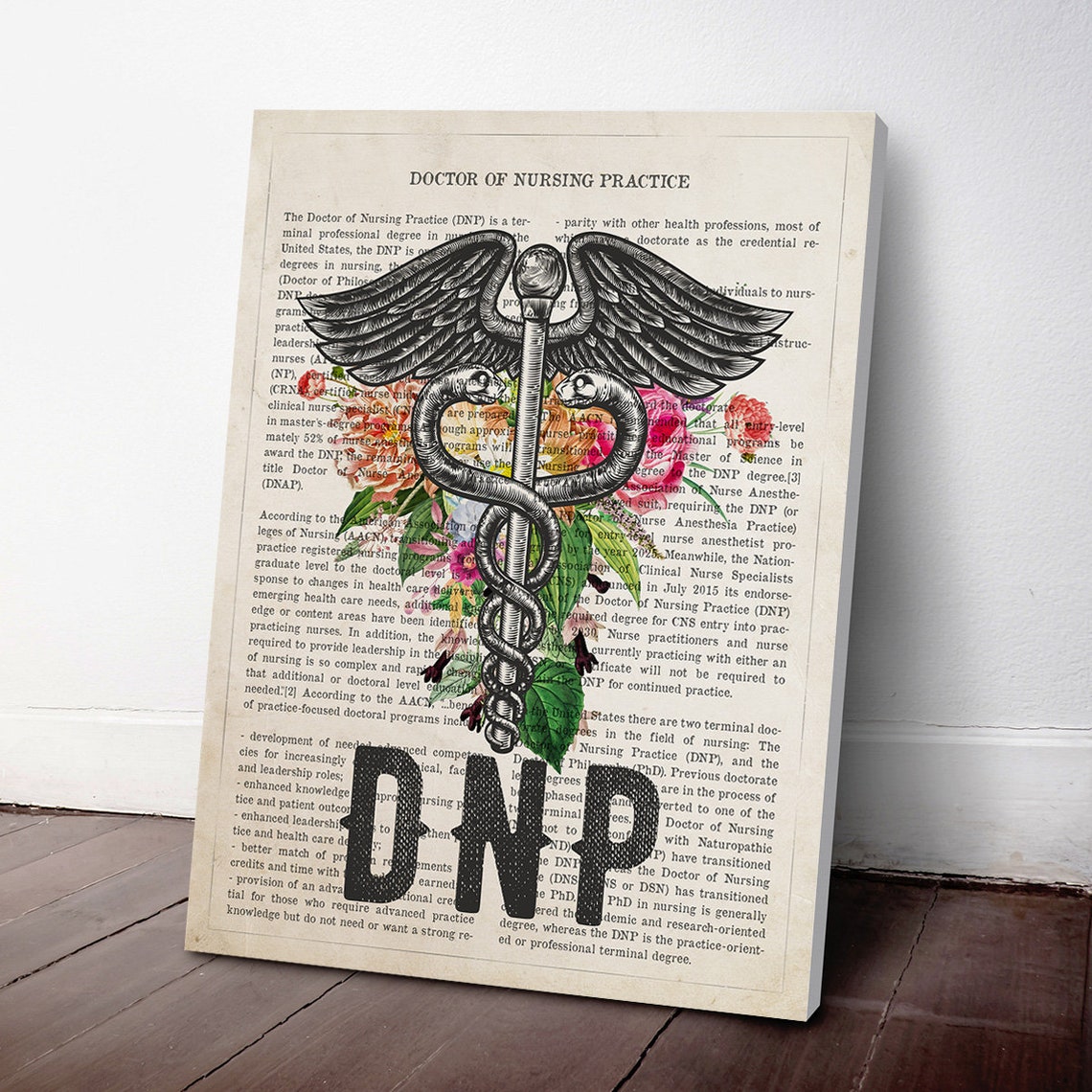 DNP With Flower Print Doctor of Nursing Practice Gift Nurse | Etsy