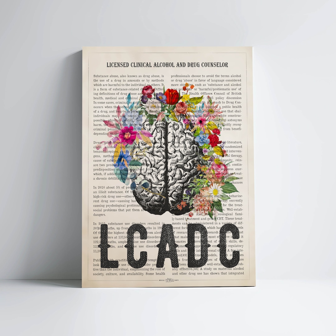 LCADC With Flowers Print, Licensed Clinical Alcohol and Drug Counselor ...