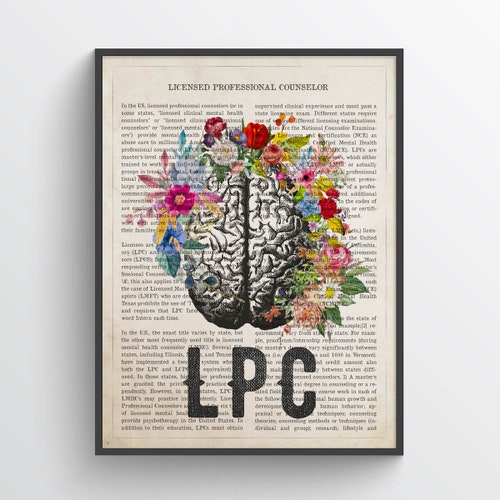 LPC With Flowers Print Licensed Professional Counselor Gift - Etsy