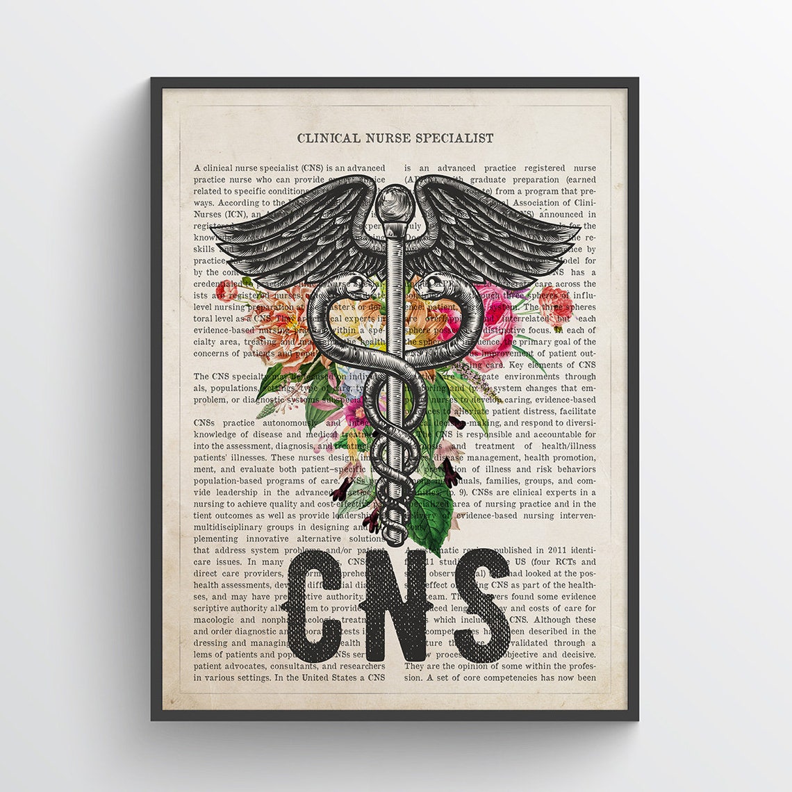 CNS With Flowers Print Clinical Nurse Specialist Gift APRN - Etsy