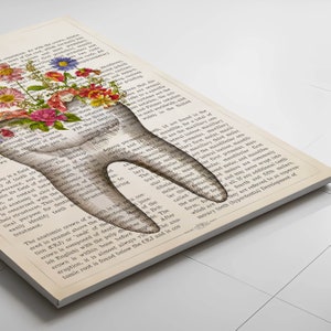 Tooth Anatomy With Flower Print, Dental Art, Gifts for Dentist Student ...