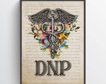 DNP With Flower Print Doctor of Nursing Practice Gift Nurse | Etsy