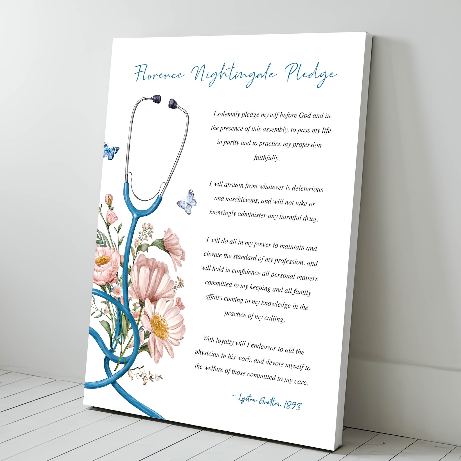 Florence Nightingale Pledge, Gift for Nurses, Nursing School Graduation ...