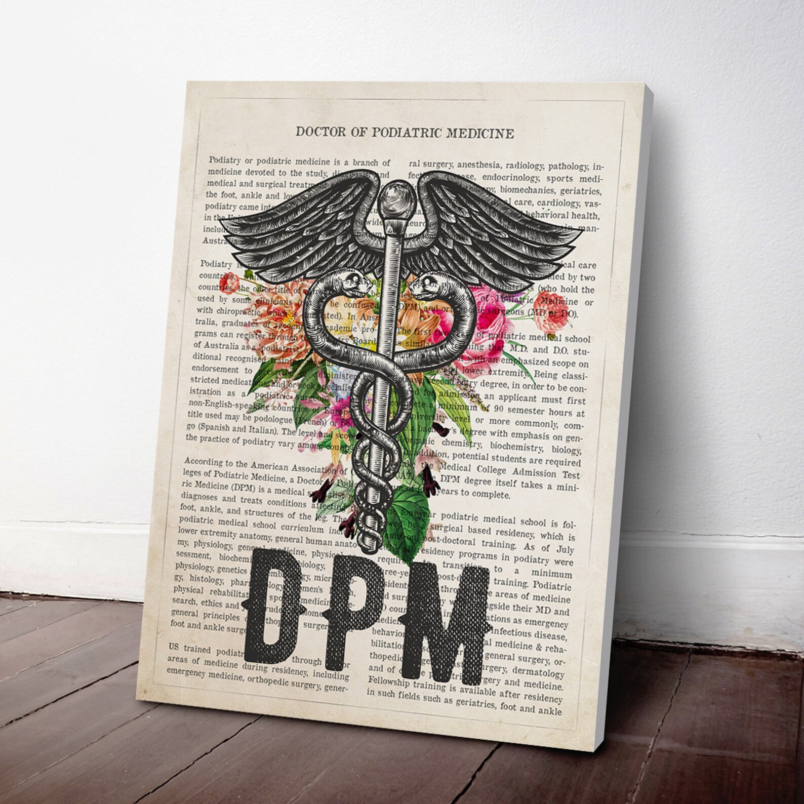 DPM With Flowers Print Doctor of Podiatric Medicine Gift - Etsy