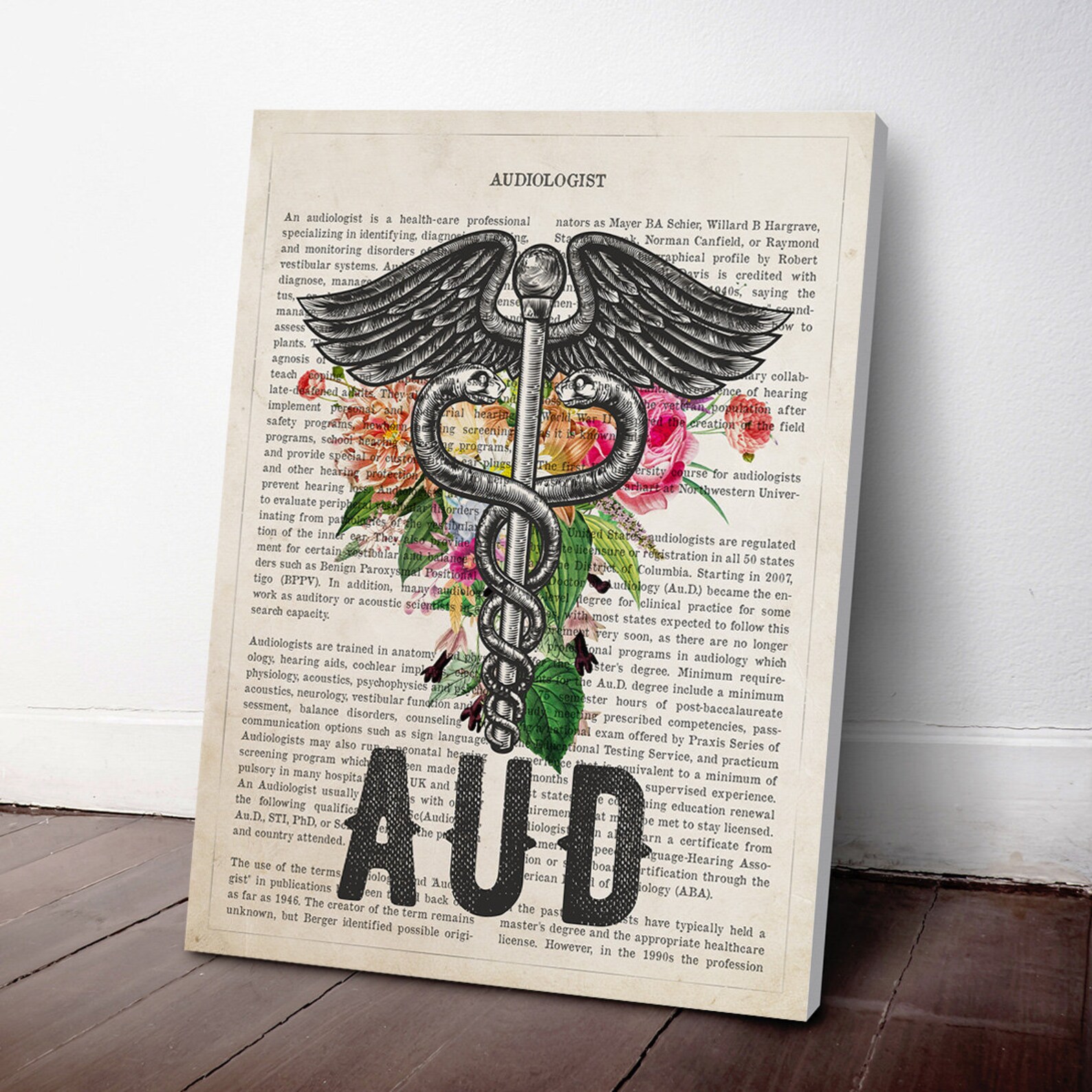 AUD With Flowers Print Audiologist Gift Audiology Print - Etsy