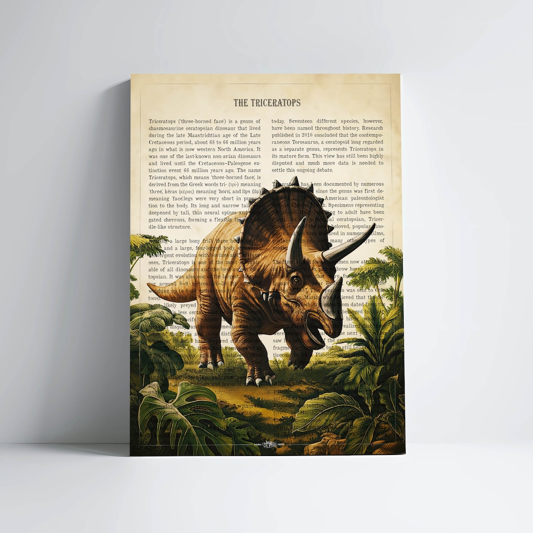 Triceratops Dinosaur Print, Kids Room Poster, Nursery Boy Art, Dino ...
