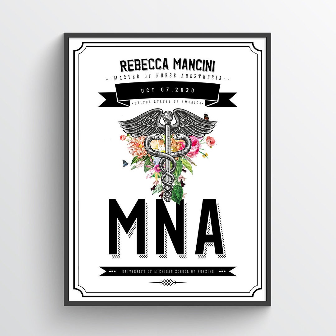 Personalized Master of Nurse Anesthesia Gift, MNA Gift, MNA Graduation ...