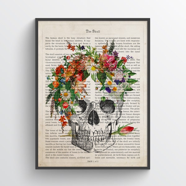 Skull Dictionary Art - Etsy