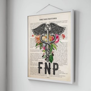FNP With Flowers Print, Family Nurse Practitioner Gift, Nurse Present ...