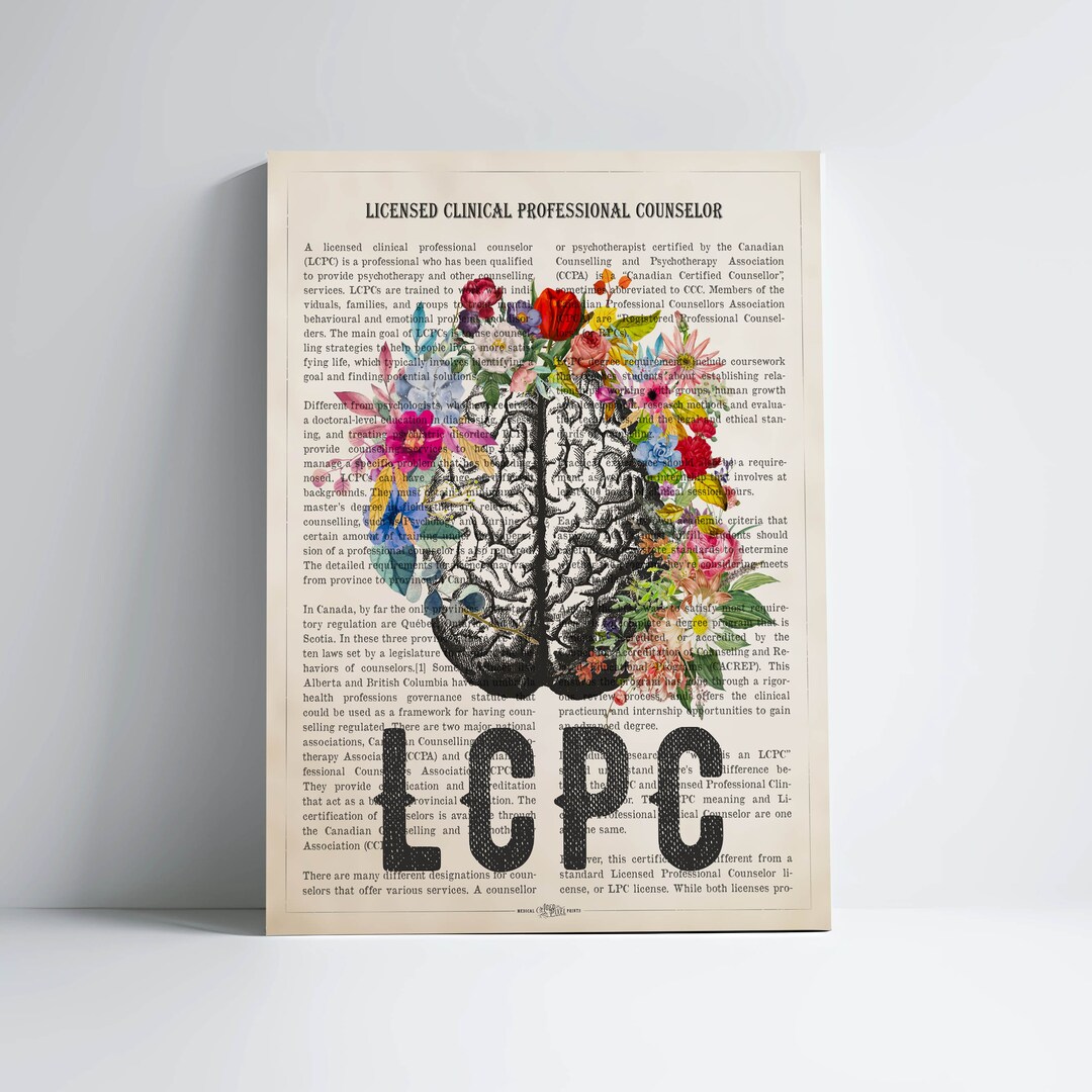 LCPC With Flowers Print, Licensed Clinical Professional Counselor Gift ...