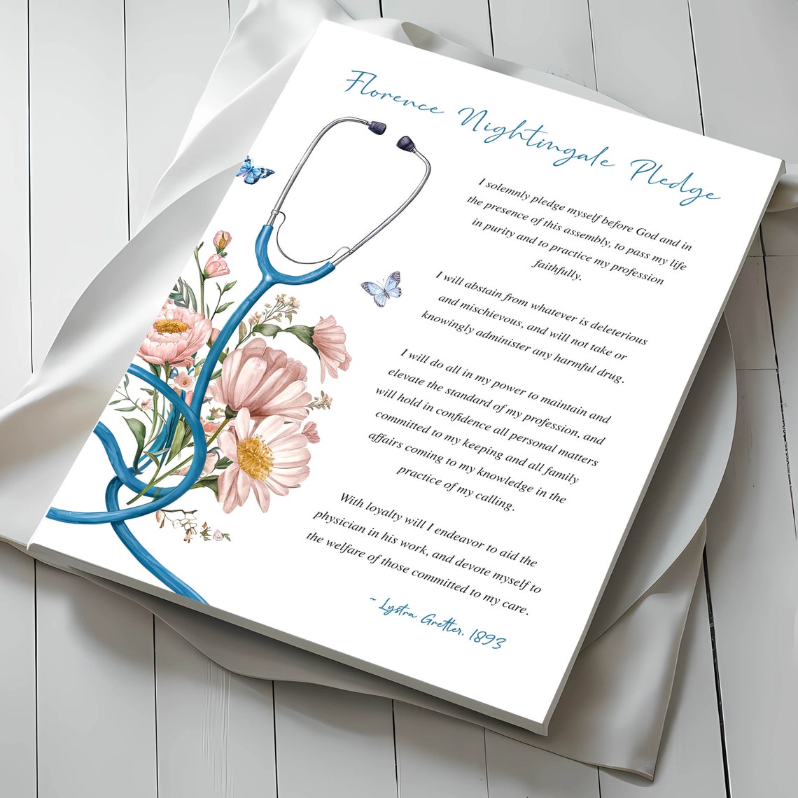 Florence Nightingale Pledge, Gift for Nurses, Nursing School Graduation ...
