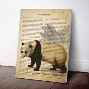 Vintage Giant Panda Print, Safari Painting, Panda Bear Illustration ...