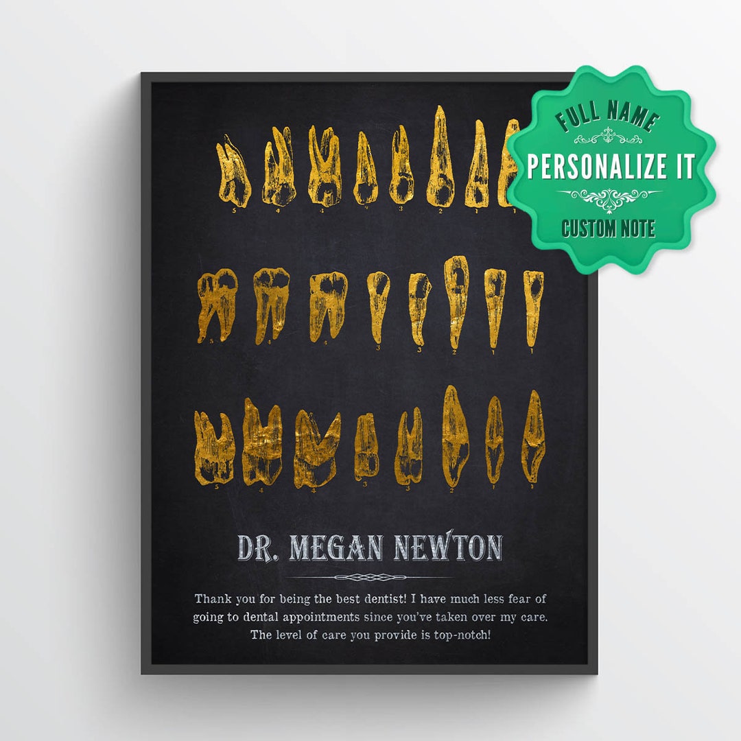 Personalized Teeth Anatomy Print, Custom Dental Assistant Appreciation ...