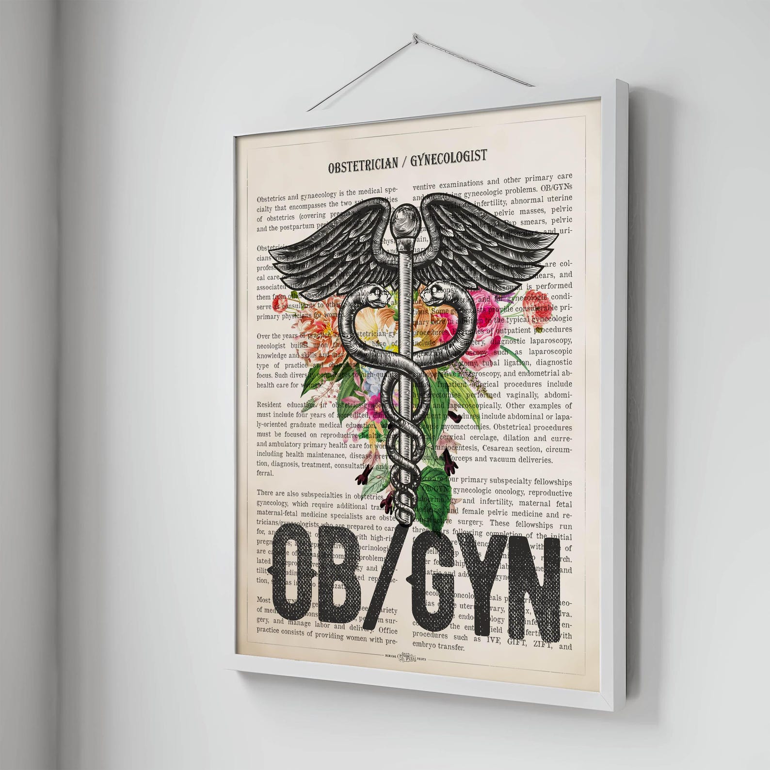 Ob-gyn With Flowers Print, Obstetrician Gynecologist Gift, Gifts for ...