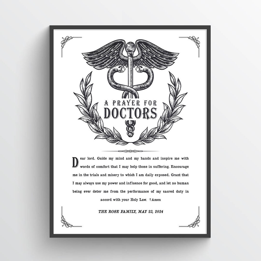 Doctors Prayer Gift, A Prayer for Doctors, Doctor Prayer for Health ...