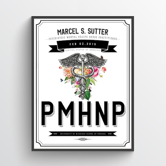 Personalized PMHNP with Flowers Print Psychiatric mental | Etsy