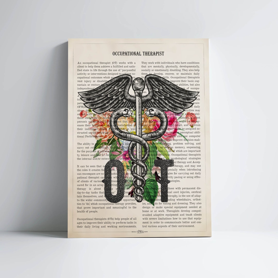 OT With Flowers Print, Occupational Therapist Gift, Gifts for ...