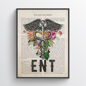 ENT With Flowers Print, Ear Nose and Throat Doctor Gift ...